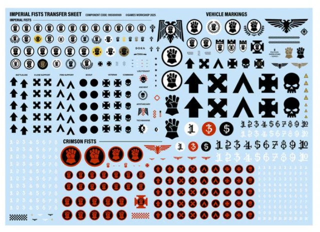 NEW IMPERIAL FISTS and Crimson Fists 2025 Transfer Sheet - Decals ...