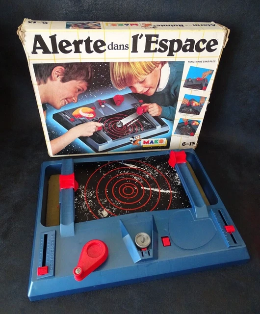 ALERTE DANS L'ESPACE rare jeu Toupie MAKO Mattel rétro Space Attack ...