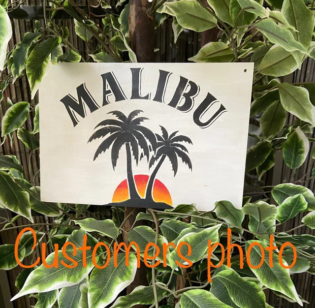 RUM STENCIL FOR Painting Walls Furniture Airbrush Template Malibu Bar ...