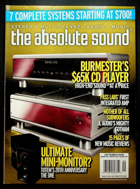 THE ABSOLUTE SOUND Magazine September 2008 Stereo Audio Burmester Pass ...