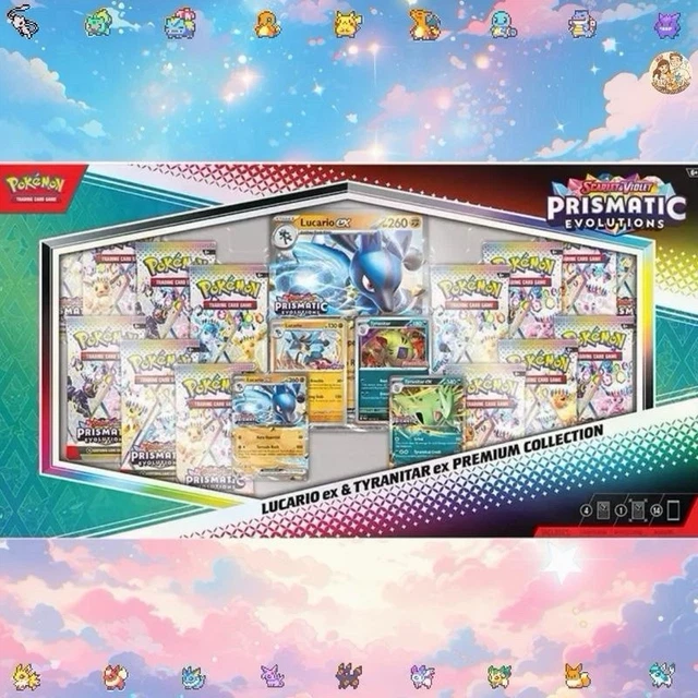POKEMON PRISMATIC EVOLUTIONS – Lucario ex & Tyranitar ex Premium ...