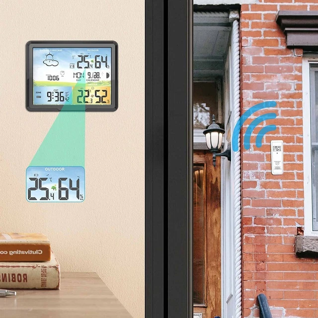 STATION MÉTÉO PROFESSIONNELLE sans fil prévisions en temps réel thermomètre EUR 81,37 - PicClick IT