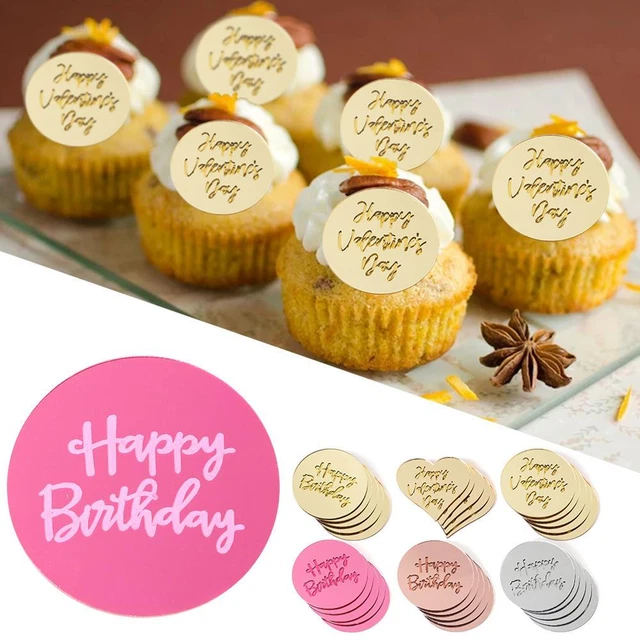 JOYEUX ANNIVERSAIRE CAKE Topper Cercle Cupcake Toppers Décoration de ...