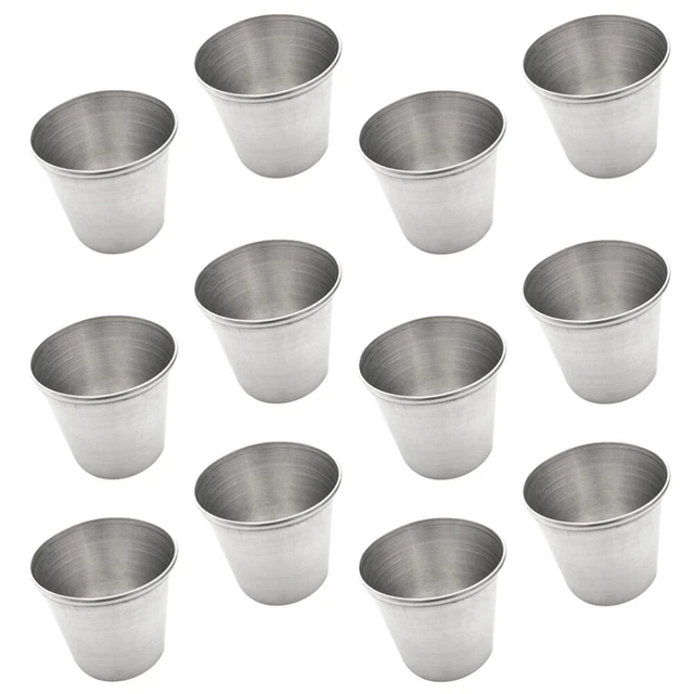 TEA CUPS GLASS 12 Pack Stainless Steel Shot Cups £13.38 - PicClick UK