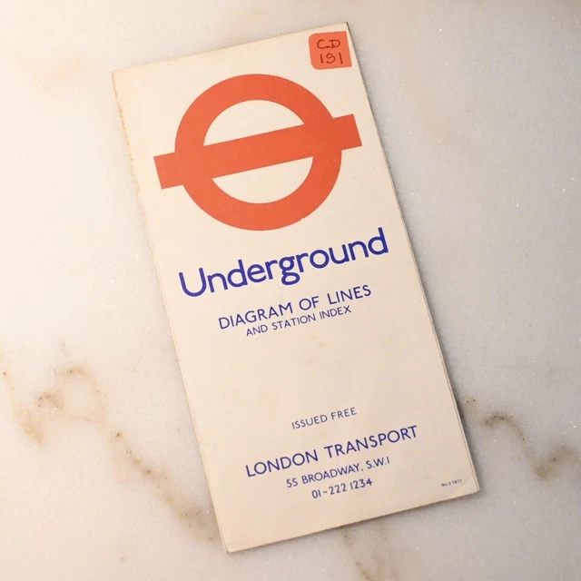 LONDON UNDERGROUND TUBE Map No.3 1977 (Ref 9.77/2680M/750,000) £13.00 ...