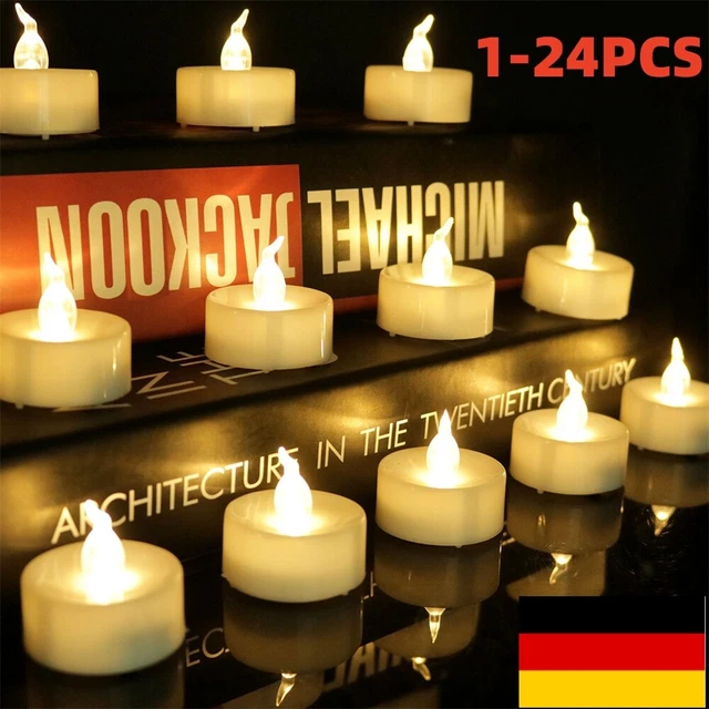 1~24X SETS LED Teelichter mit Timer, elektrische Teelicht-Kerze ...
