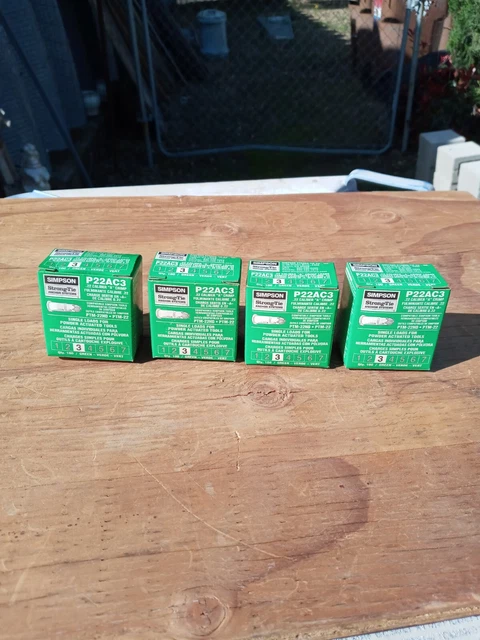 .22 CALIBER LOAD, Pack of 4, PartNo P22AC3, by Simpson Strong Tie $50. ...