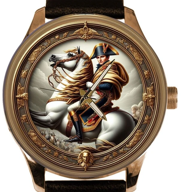 NAPOLÉON BONAPARTE SUR Son Cheval, Fantastique Montre D'art Dorée ...