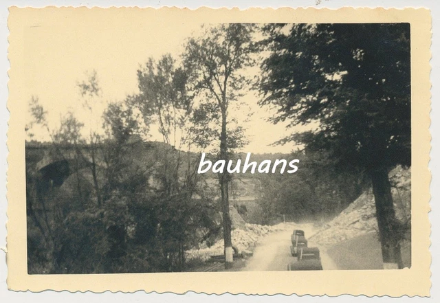 FOTO FRANKREICH-ZERSTÖRTE BRÜCKE bei Pinnes Pz.Jg.Abt.230 (p452) EUR 10 ...