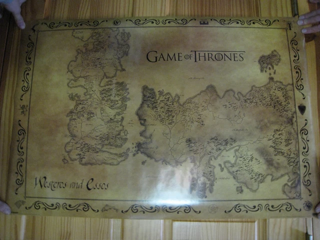 GAME OF THRONES Poster Westeros And Essos Map £94.27 - PicClick UK