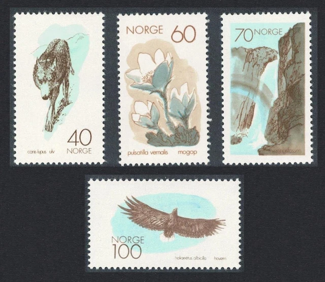 NORWAY EAGLE BIRD Wolf Flower Waterfall 4v 1970 MNH SG#644-647 MI#602 ...