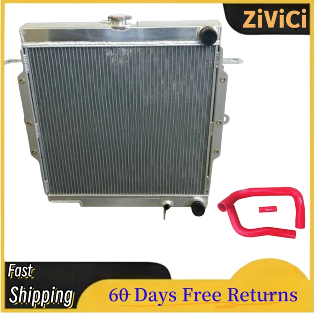 FOR 5ROW ALUMINUM Radiator+RED HoseToyota Landcruiser 75Series 2H ...