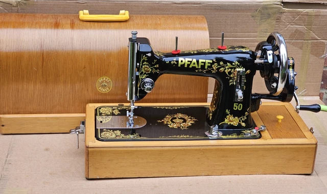 BEAUTIFUL PFAFF 50 Vintage Hand crank Sewing machine £395.00 - PicClick UK