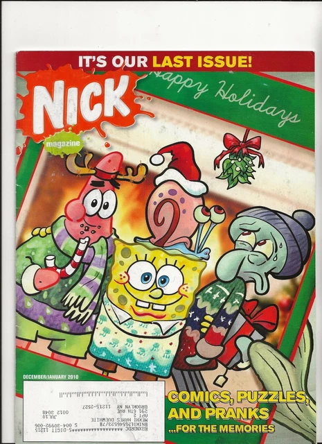 NICK MAGAZINE FINAL ISSUE December/January 2010 SpongeBob Nickelodeon ...