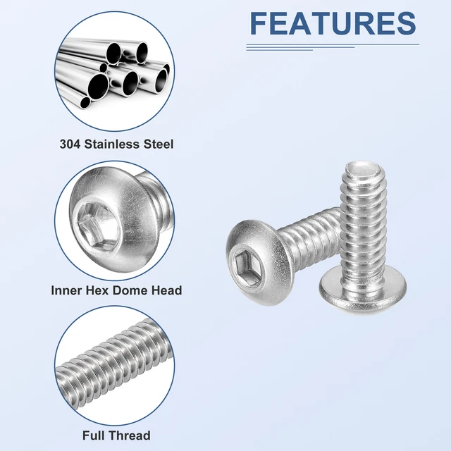 880PCS M2~M5 BUTTON Head Hex Socket Cap Screw Bolt Nut Washer ...