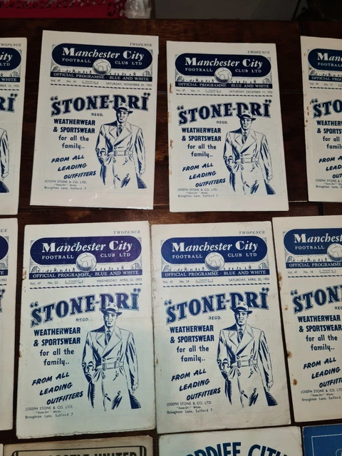 MANCHESTER CITY FOOTBALL Programmes 1952-53 Season Joblot Of 17 Home ...