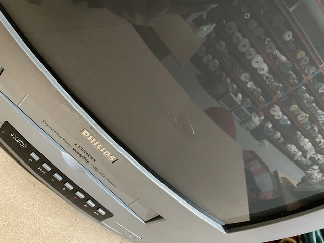 14 INCH PHILIPS CRT Retro Gaming TV Monitor 240p RGB Scart VCR Combo ...