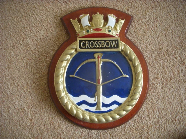 ROYAL NAVY HMS Crossbow ships crest £22.00 - PicClick UK