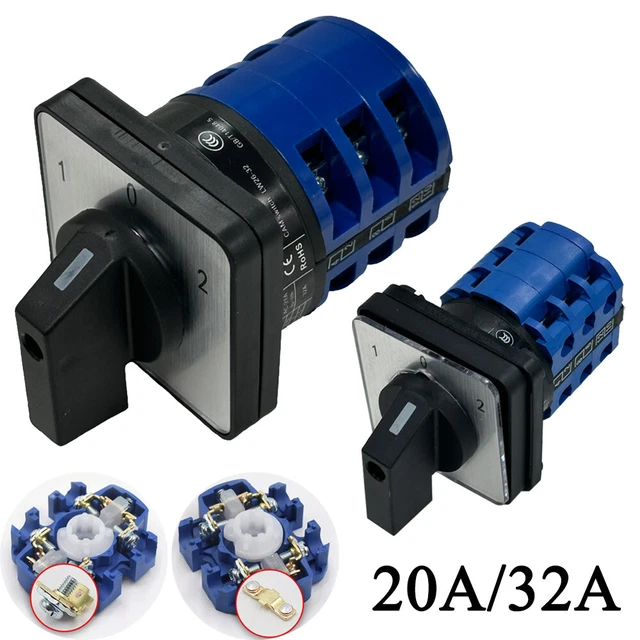 20A 32A 3POSITION Rotary Selector Universal Rotary Cam Switch ...