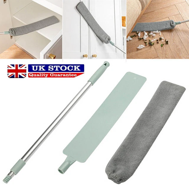 LONG FLAT FLEXIBLE Gap Duster Telescopic Bed Sofa Dust Cleaner with ...