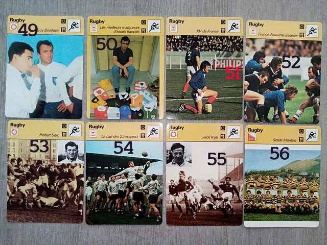 LOT RUGBY 24 x Card French Sportscaster Editions Rencontre Union Rugby ...