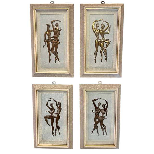 SET OF FOUR Mid Century 1950s Turner Wall Accessory 3D Ballerina Ballet ...