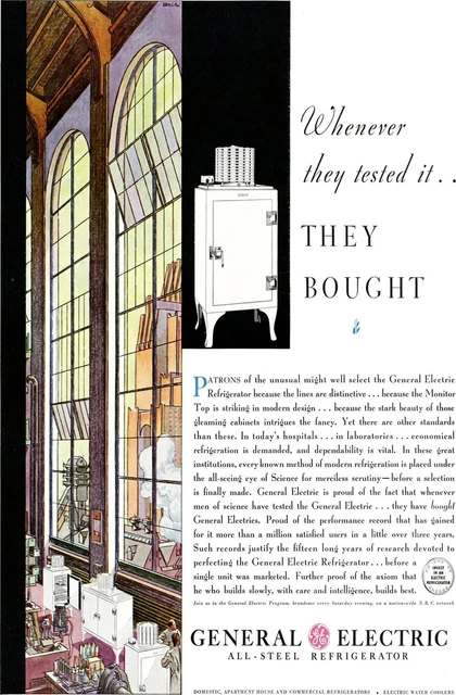 VINTAGE GENERAL ELECTRIC Refrigerator Ad Poster 🌟 - 24x36” - Retro Home ...