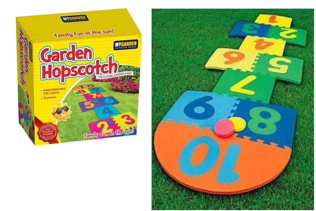 GIANT GARDEN HOPSCOTCH Scriblle Set Children Outdoor Fun Filled Game ...