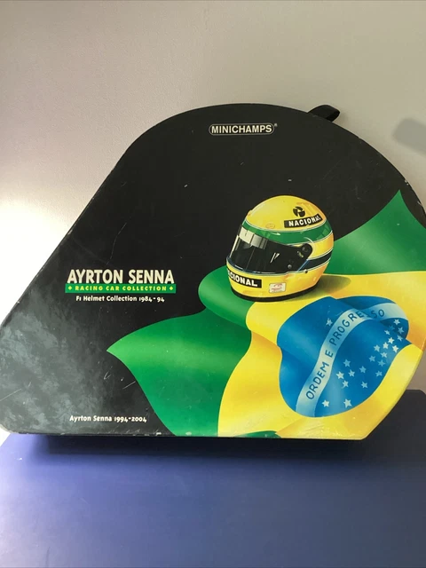 VERY RARE, MINICHAMPS Box, Ayrton Senna Commemorative Helmet Set 64/94 ...