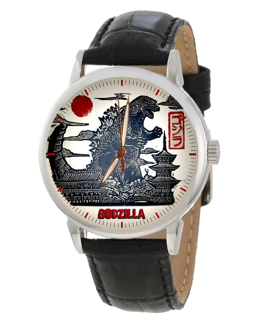 GODZILLA KANJI CADRAN Japonaise Gravure Sur Bois Art Montre Manga En ...