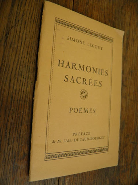 HARMONIES SACRED/SIMONE LEGOUT/POEMS $17.43 - PicClick