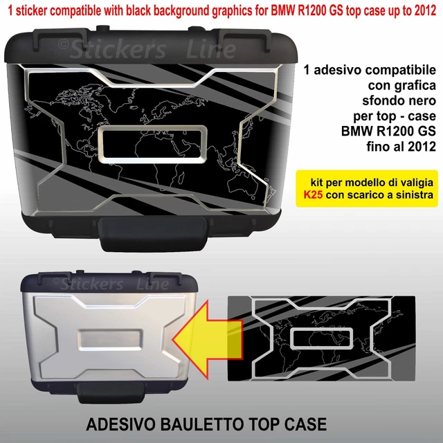 ADHÉSIF TOP CASE Valises Coffre BMW R1200GS K25 Boussole Planisphère ...