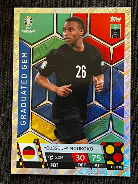 CARD TOPPS MATCH Attax Euro 2024 Graduated Gem Youssoufa Moukoko ...