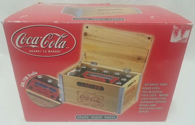 COCA COLA WOOD Crate Box Digital Clock Fm/Am Radio New EUR 103,44 ...