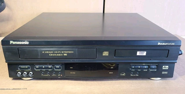 PANASONIC PV-D4742 DOUBLE Feature DVD/VCR Combo VHS Player Recorder No ...