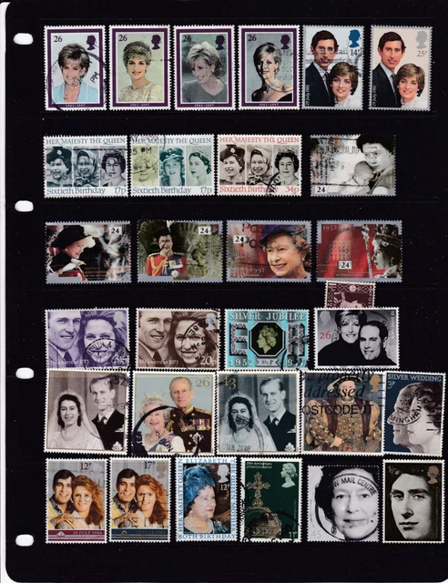 BRITISH OLD STAMPS Royal Family Thematic Used Collection Including 4 ...
