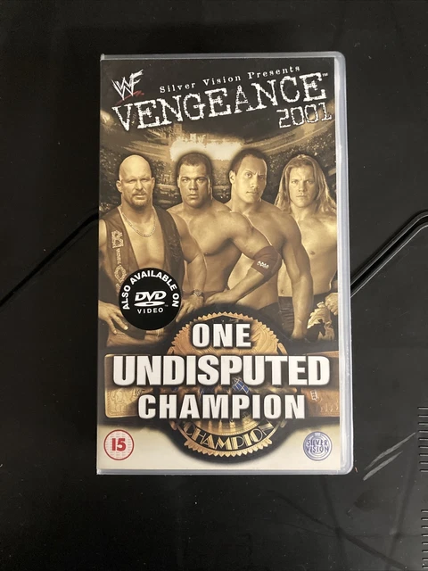 WWE WWF VENGEANCE 2001 VHS *RARE* Steve Austin Kurt Angle The Rock ...