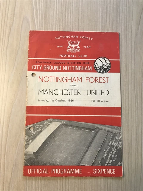 NOTTINGHAM FOREST V Manchester United Programme League Division One 1 ... NOTTINGHAM FOREST V Manchester United Programme League Division One 1 ...