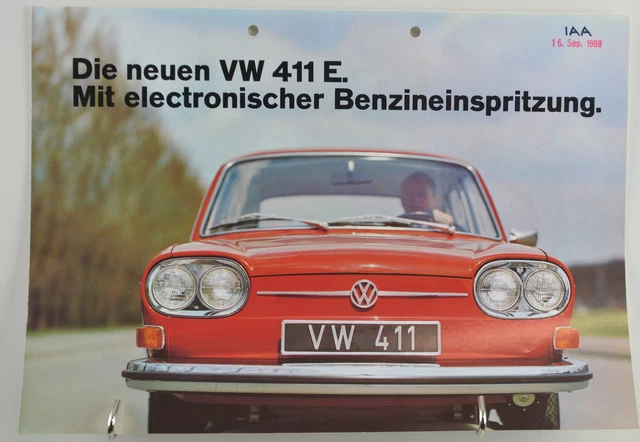 SCHÖNER VW VOLKSWAGEN VW 411 E Typ 4 Prospekt // Poster 1969 EUR 19,99 ...
