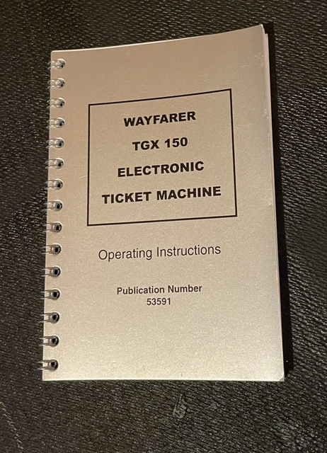 WAYFARER TGX150 BUS Ticket Machine Instruction Booklet £11.00 - PicClick UK