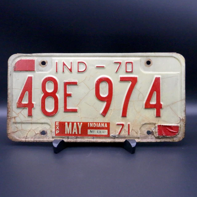 1970 71 INDIANA 48C974 Madison County License Plate Expired Car Tag ...