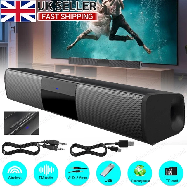 SURROUND SOUND BAR Wireless Bluetooth Stereo Speakers Soundbar TV Home ...