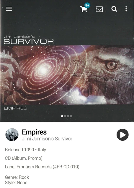 Survivor Jimi Jamison ~ Cd Empires 1999 Hi Tech Aor Mélodic Rock