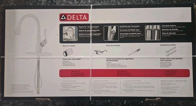 NEW DELTA TRASK Matte Black 19933-BLSD-DST 1-handle Pull-down Kitchen ...