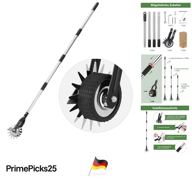RASENKANTENSCHNEIDER EDELSTAHL VERSTELLBAR, ergonomischer Stiel, Rollen EUR 59,97 - PicClick DE