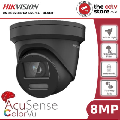 4 X HIKVISION DS-2CD2387G2-LSU/SL 8MP 4K ColorVu IP CCTV Camera PoE 2.8MM Black £869.00 ...