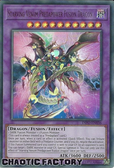 YUGIOH DIFO-EN036 STARVING Venom Predapower Fusion Dragon Ultra Rare 1st Edition $5.00 - PicClick AU