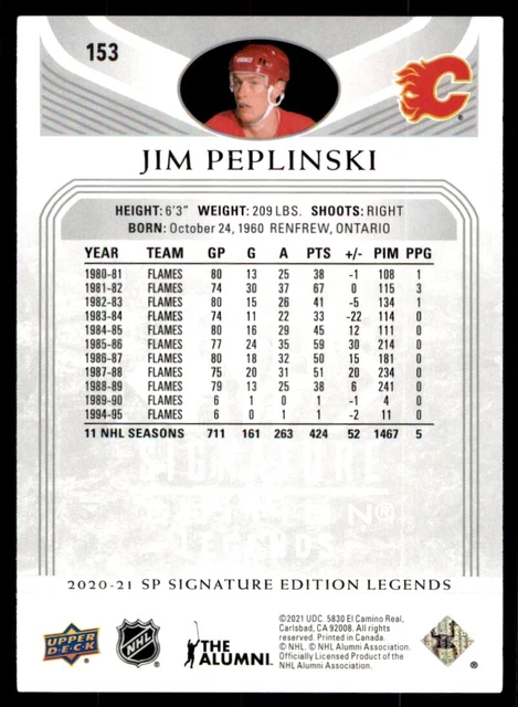 2020-21 SP SIGNATURE Edition Legends Jim Peplinski Calgary Flames #153 ...