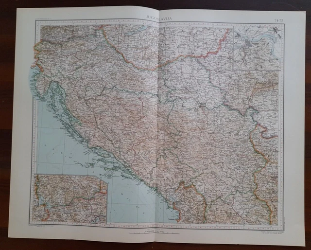 CARTA GEOGRAFICA MAPPA con scheda anno 1955 Jugoslavia Jugoslavija EUR ...