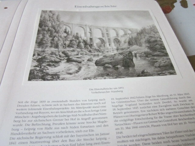 EISENBAHN ARCHIV N 1223 Viadukt Göhltal bei Aachen 1843 Bahn nach ...